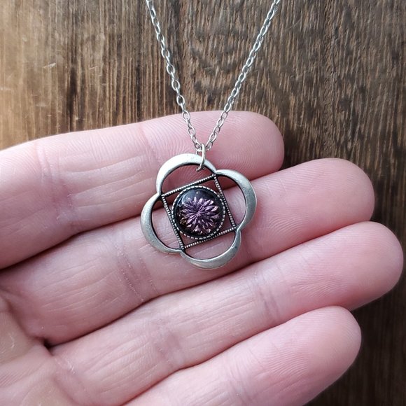 Jewelry | 18 Inch Sterling Silver Tarnished Odd Shape Floral Necklace ...